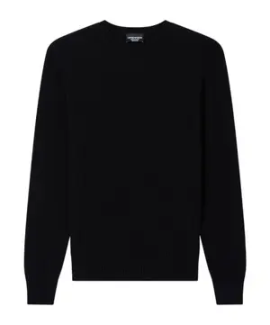 Emporio Armani Plain-knit Pure Cashmere Jumper - Black