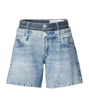 Rag & Bone Layered Denim Shorts - Gray