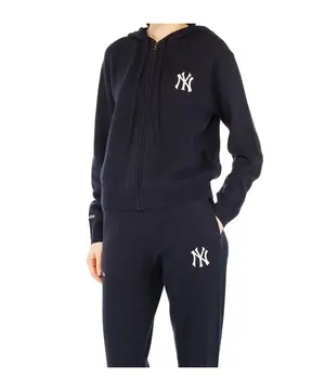 SPORTY  RICH Sporty & Rich Long Sleeve Zip-up Hoodie With Embroidered Logo