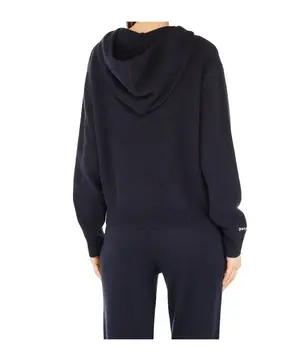 SPORTY  RICH Sporty & Rich Long Sleeve Zip-up Hoodie With Embroidered Logo