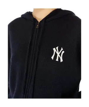 SPORTY  RICH Sporty & Rich Long Sleeve Zip-up Hoodie With Embroidered Logo