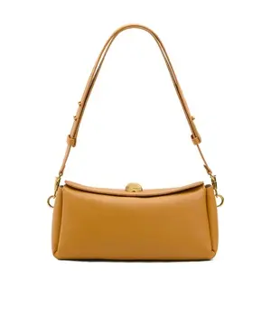 AMI Paris Mini Carrousel Leather Shoulder Bag - Honey-colored
