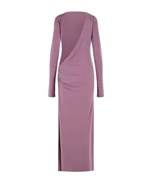 Andamane Long Sleeve Gathered Maxi Dress - Liliac