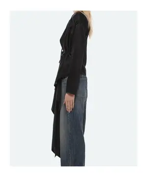 Helmut Lang Long-sleeve Draped Scarf Top