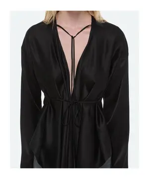 Helmut Lang Long-sleeve Draped Scarf Top