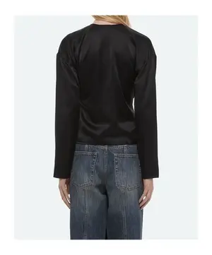 Helmut Lang Long-sleeve Draped Scarf Top