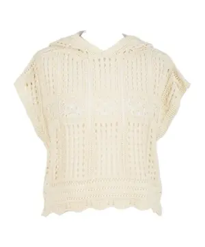 TWINSET Crochet-knit Hooded Sleeveless Top