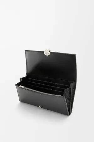 Loewe Pebble Continental Wallet In Mini Grain Calfskin