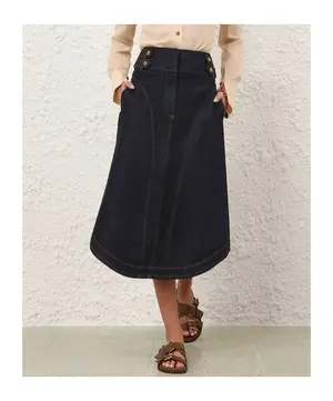 Zimmermann Denim Cargo Midi Skirt