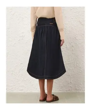 Zimmermann Denim Cargo Midi Skirt