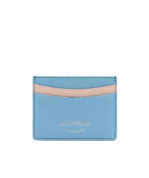 Emporio Armani Tumbled Leather Card Holder - Light Blue