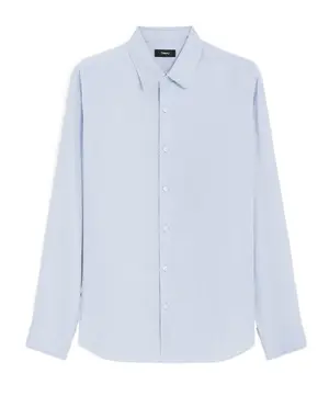 Theory Irving Shirt In Relaxed Linen - Olympic