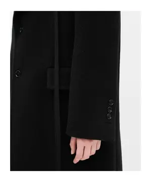 ANN DEMEULEMEESTER Single-breasted Notched Lapel Wool Coat - Black