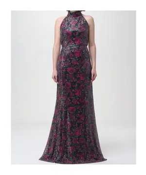 ROTATE BY BIRGER CHRISTENSEN Rose-pattern Sequin Maxi Dress