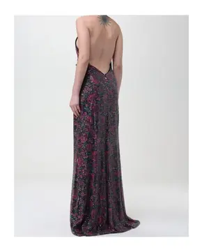 ROTATE BY BIRGER CHRISTENSEN Rose-pattern Sequin Maxi Dress