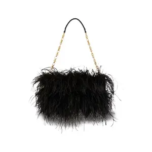 Balmain Anthem Feather Detail Shoulder Bag