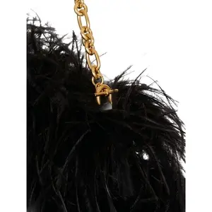 Balmain Anthem Feather Detail Shoulder Bag