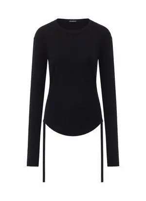 ANN DEMEULEMEESTER Wrinkled Texture Cropped T-shirt - Black