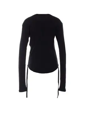 ANN DEMEULEMEESTER Wrinkled Texture Cropped T-shirt - Black