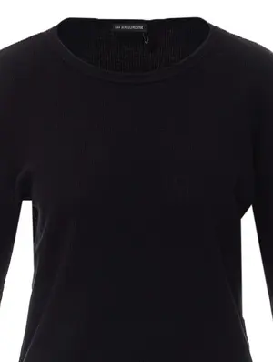 ANN DEMEULEMEESTER Wrinkled Texture Cropped T-shirt - Black