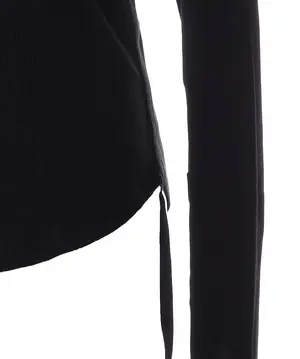 ANN DEMEULEMEESTER Wrinkled Texture Cropped T-shirt - Black