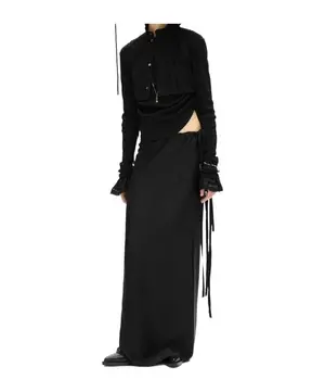 ANN DEMEULEMEESTER Wrinkled Texture Cropped T-shirt - Black