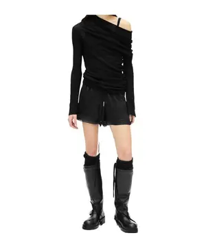 ANN DEMEULEMEESTER Anda Lace-trim Satin Shorts - Black