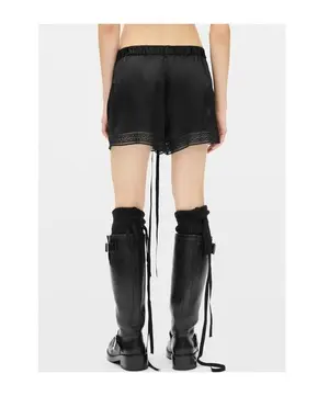 ANN DEMEULEMEESTER Anda Lace-trim Satin Shorts