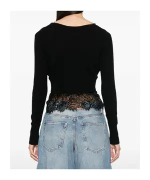 Ermanno Scervino Lace-trim Button-up Cardigan