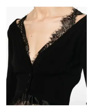 Ermanno Scervino Lace-trim Button-up Cardigan