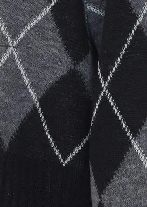 ANIYE BY Rebby Argyle Knitted Sweater - Black Gray