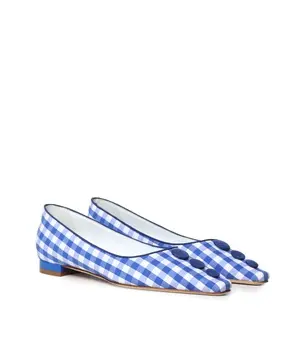 Manolo Blahnik Checked Ballet Flats