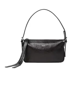 Fendi Crackled Leather Bag - Black