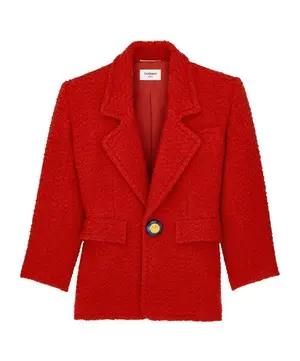 Saint Laurent Single-breasted Jacket In Tweed - Roux