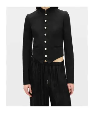ANN DEMEULEMEESTER Band Collar Button-up Jacket