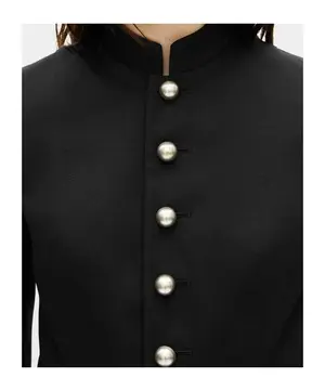 ANN DEMEULEMEESTER Band Collar Button-up Jacket