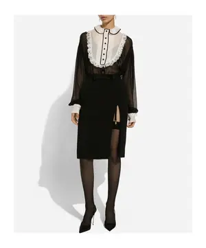Dolce & Gabbana Dolce Gabbana Ruffle Detailed Chiffon Shirt