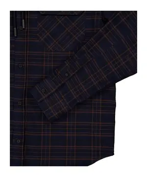 Off-White Hooded Plaid Shirt Jacket