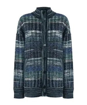 Missoni Oversized Wool-blend Check Cardigan - Blue