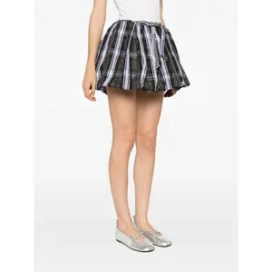 PATOU Checked Drawstring Mini Skirt - No