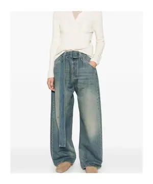 DARKPARK Belted Wide-leg Jeans