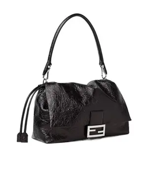 Fendi Baguette Soft Large Crackled Leather Bag