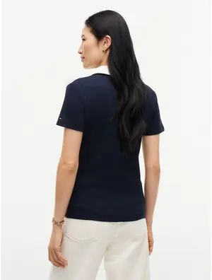 Tommy Hilfiger Ribbed Polo With Gold-tone Buttons