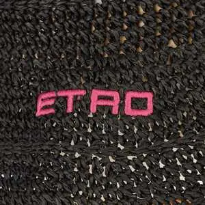 Etro Floral-embroidered Raffia Bucket Hat
