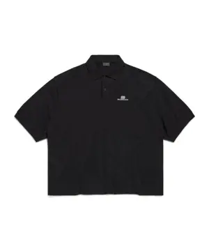 Balenciaga Bb Classic Oversized Polo Shirt - Black