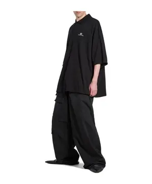 Balenciaga Bb Classic Oversized Polo Shirt - Black