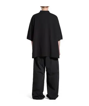 Balenciaga Bb Classic Oversized Polo Shirt - Black