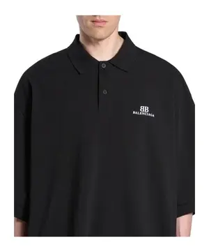 Balenciaga Bb Classic Oversized Polo Shirt - Black