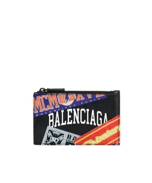 Balenciaga Cash Large Long Coin And Card Holder - Black/multicolor