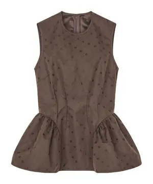 Cecilie Bahnsen Sleeveless Round Neck Top - Brown
